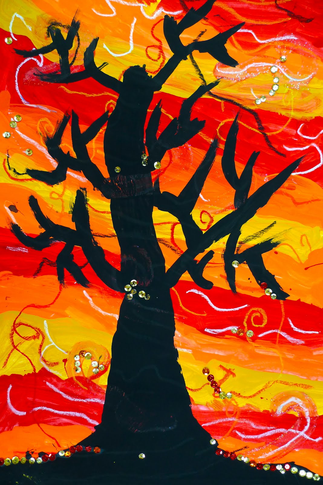 pezzettino: Autumn Tree Silhouettes