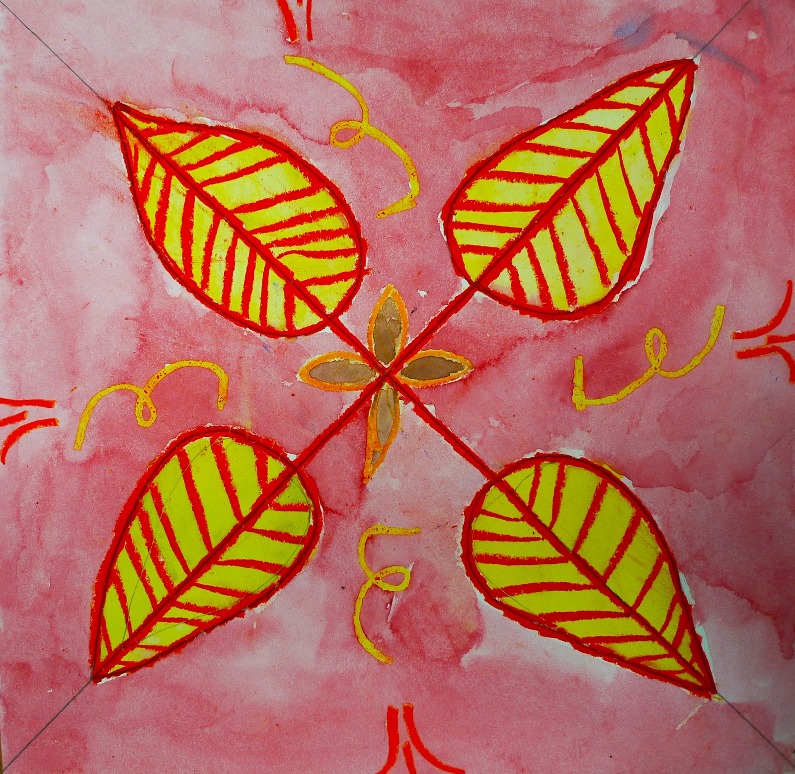 pezzettino: Radial Symmetry Leaf Painting