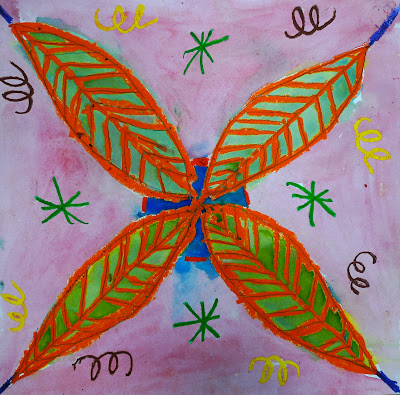 pezzettino: Radial Symmetry Leaf Painting