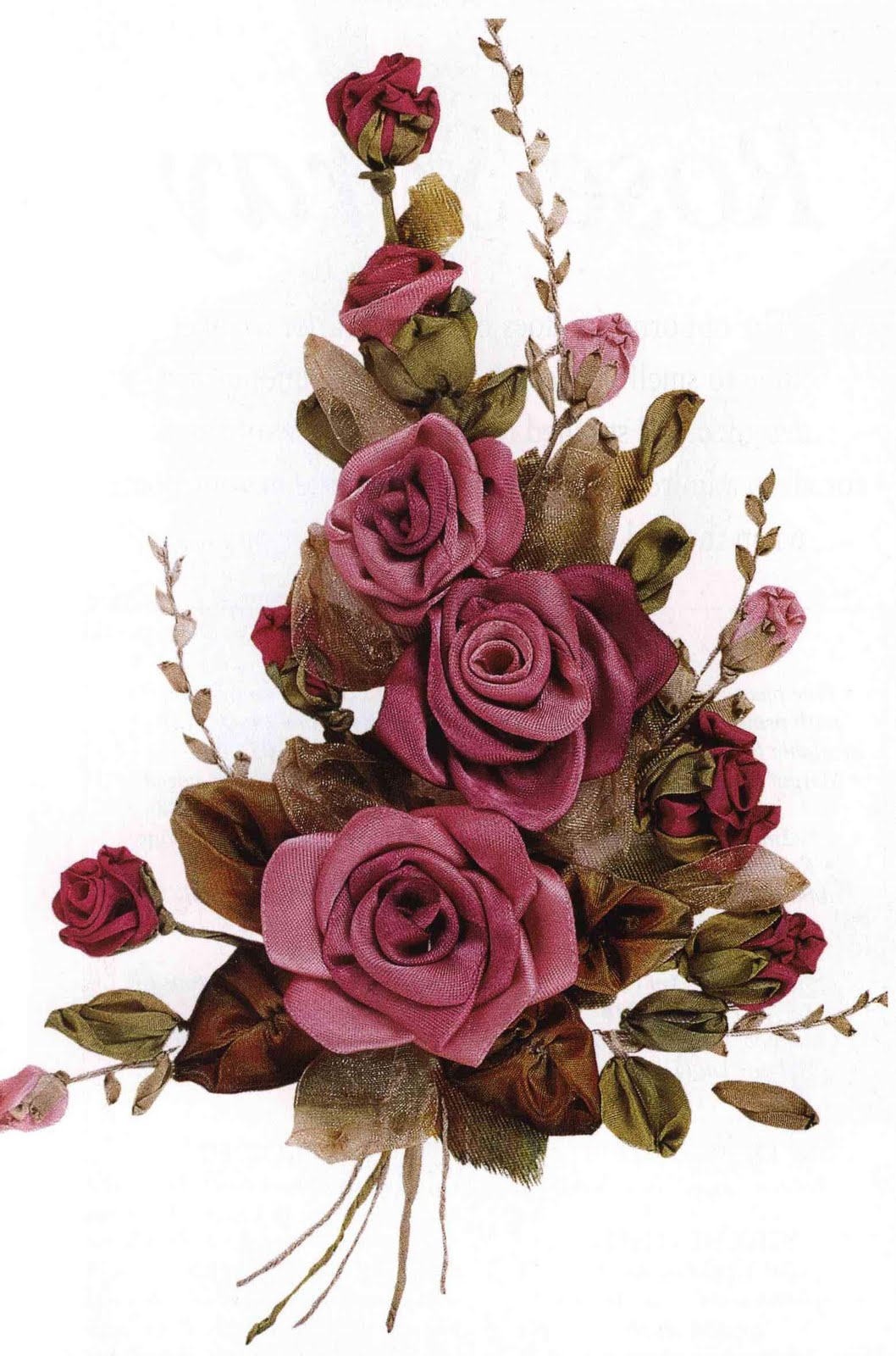 Embroidery, Cross Stitch: Rose Spray