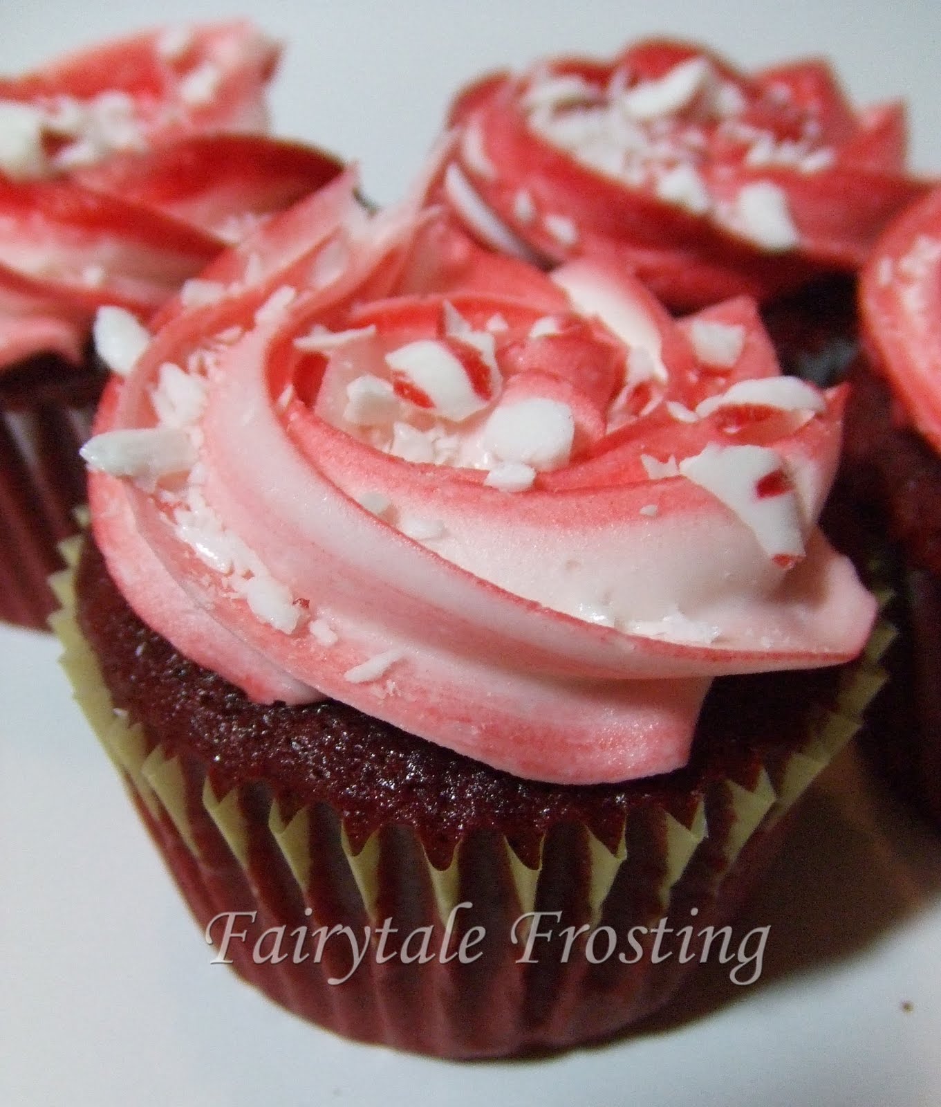 Fairytale Frosting: Red Velvet Peppermint Fudge Cupcakes