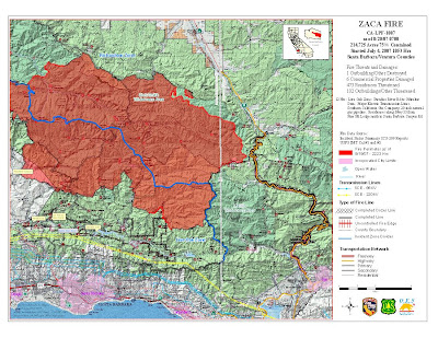 CFN - CALIFORNIA FIRE NEWS - CAL FIRE NEWS : Zaca Fire map - Zaca ...