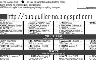 Shopping Galore: 2010 Philippine Elections Sample Ballot