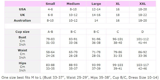 IntimateShine: Size Chart