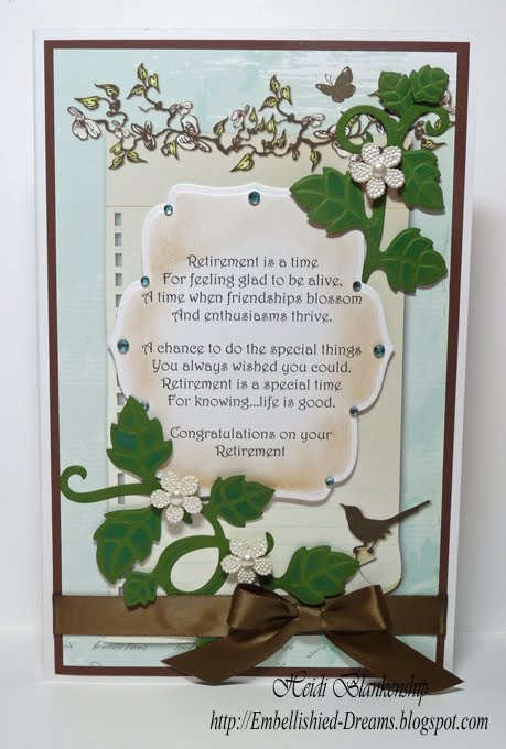 Embellished Dreams: Retirement Card
