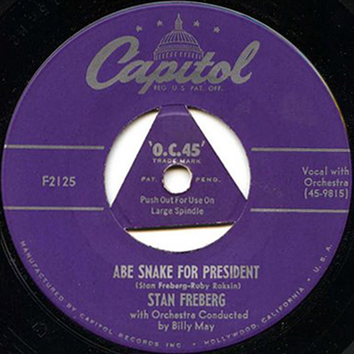 Vintage Stand-up Comedy: Stan Freberg - Abe Snake For President (Single ...