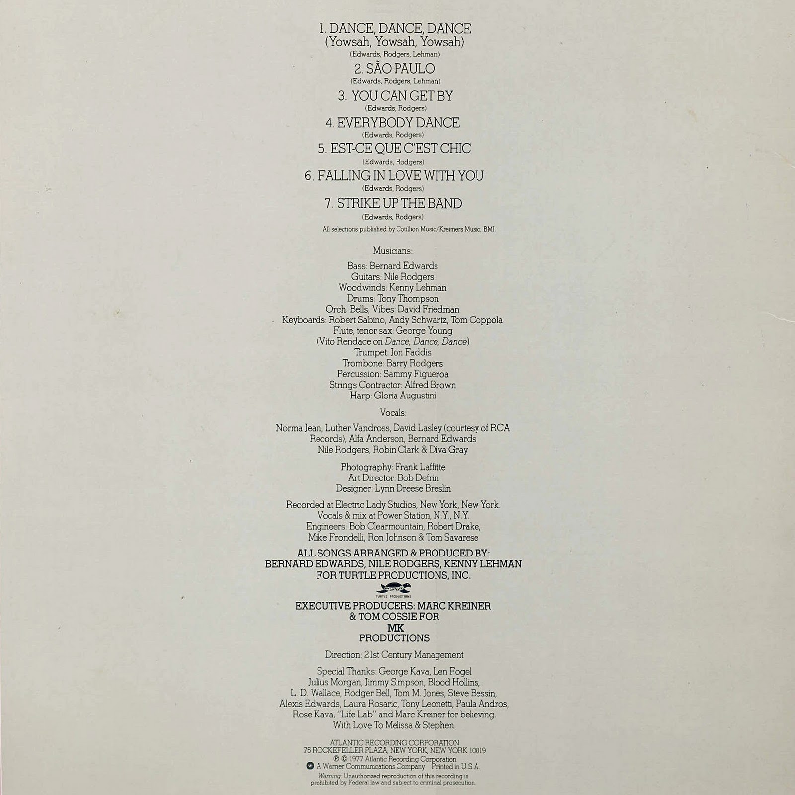 I Got Your Back!: Chic - Chic 1977