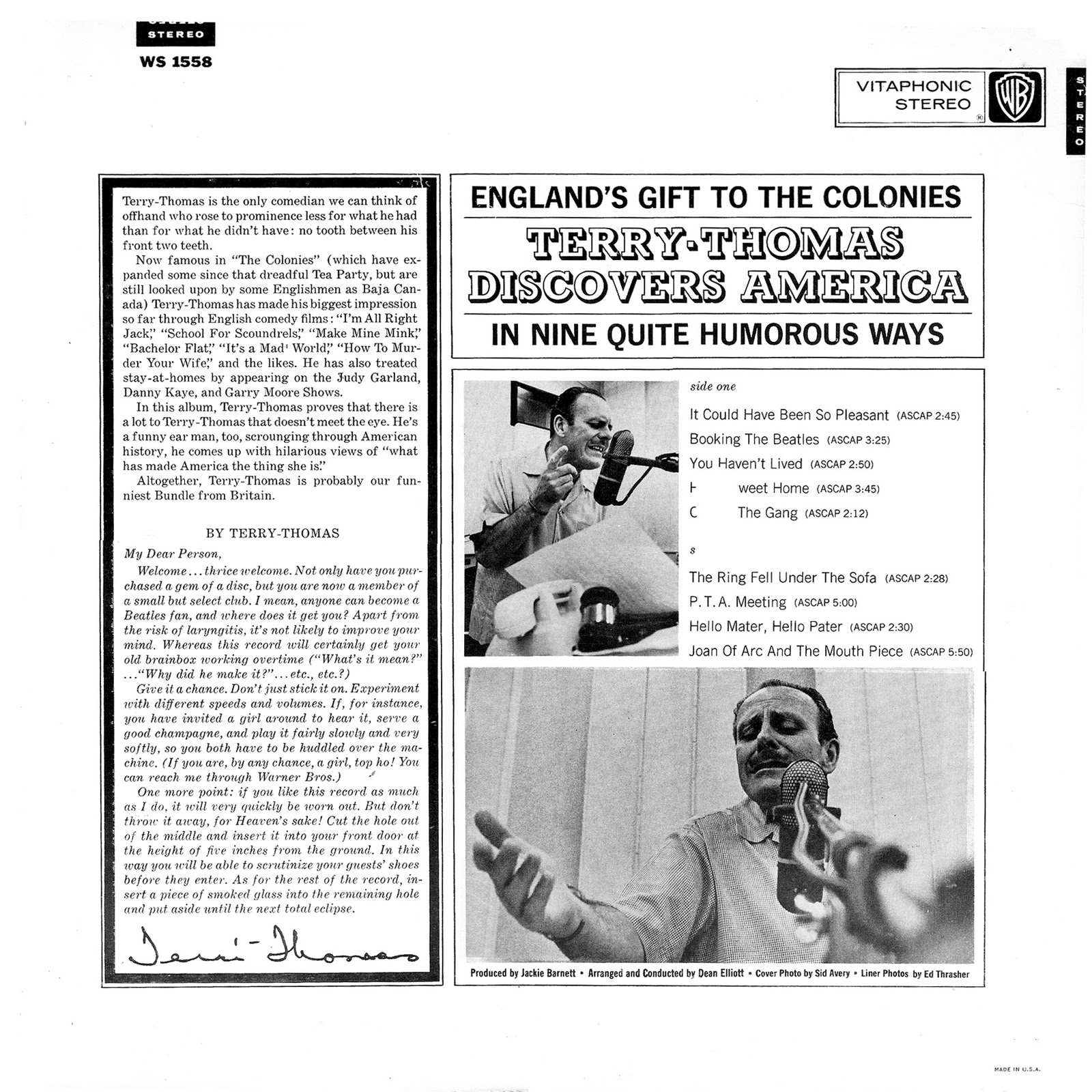 I Got Your Back!: Terry-Thomas - Terry-Thomas Discovers America 1964 (UK)