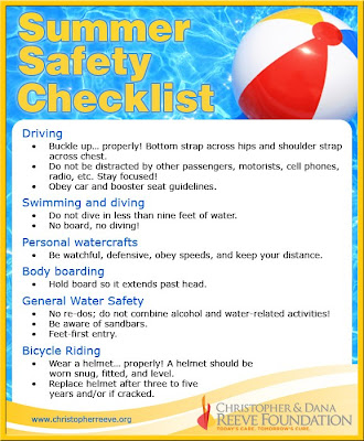 Summer Safety!!!!!!!!: SUMMER SAFETY CHECKLIST