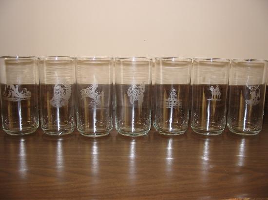 Western Wares and Woodburnings: Western glass etched glasses