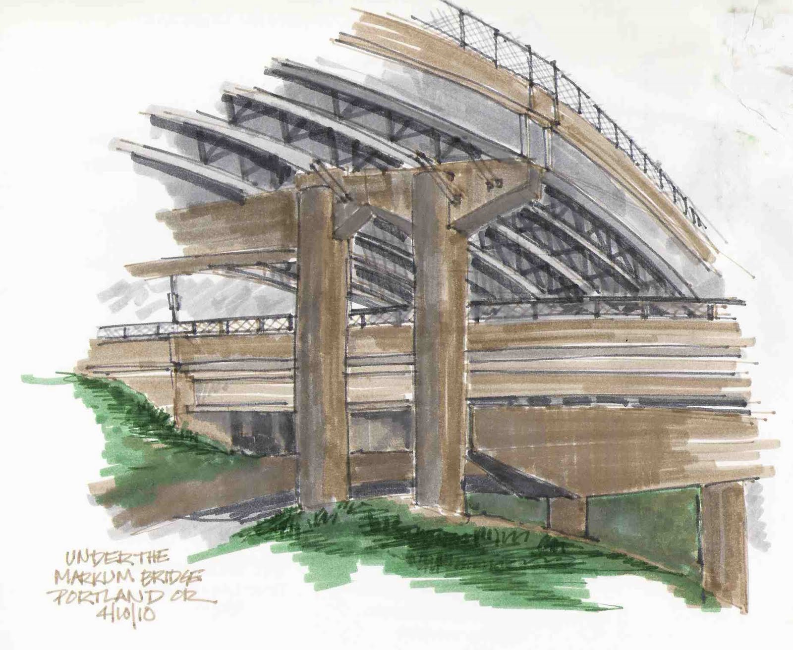 Urban Sketchers Portland: bridges