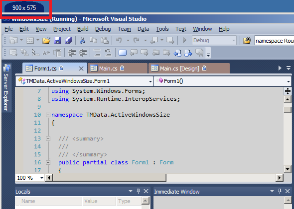 it's a code thing: C# .NET Active Windows Size Helper