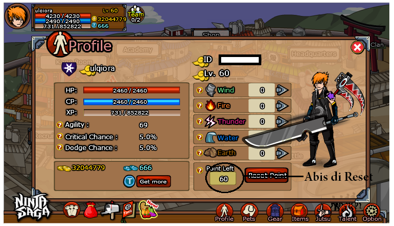 CHEAT NINJA SAGA NEW 2011