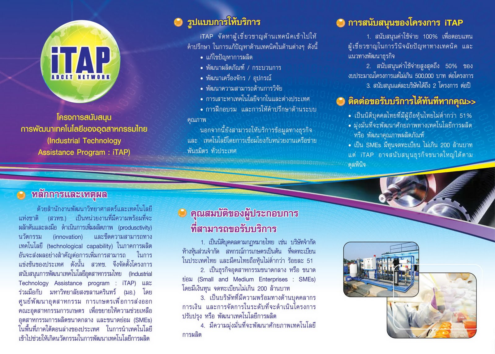 ปันผล เปรมฤทัย มั่นคง ความสุข ผลสำเร็จ: แนะนำโครงการ iTAP&หลักเกณฑ์การ ...
