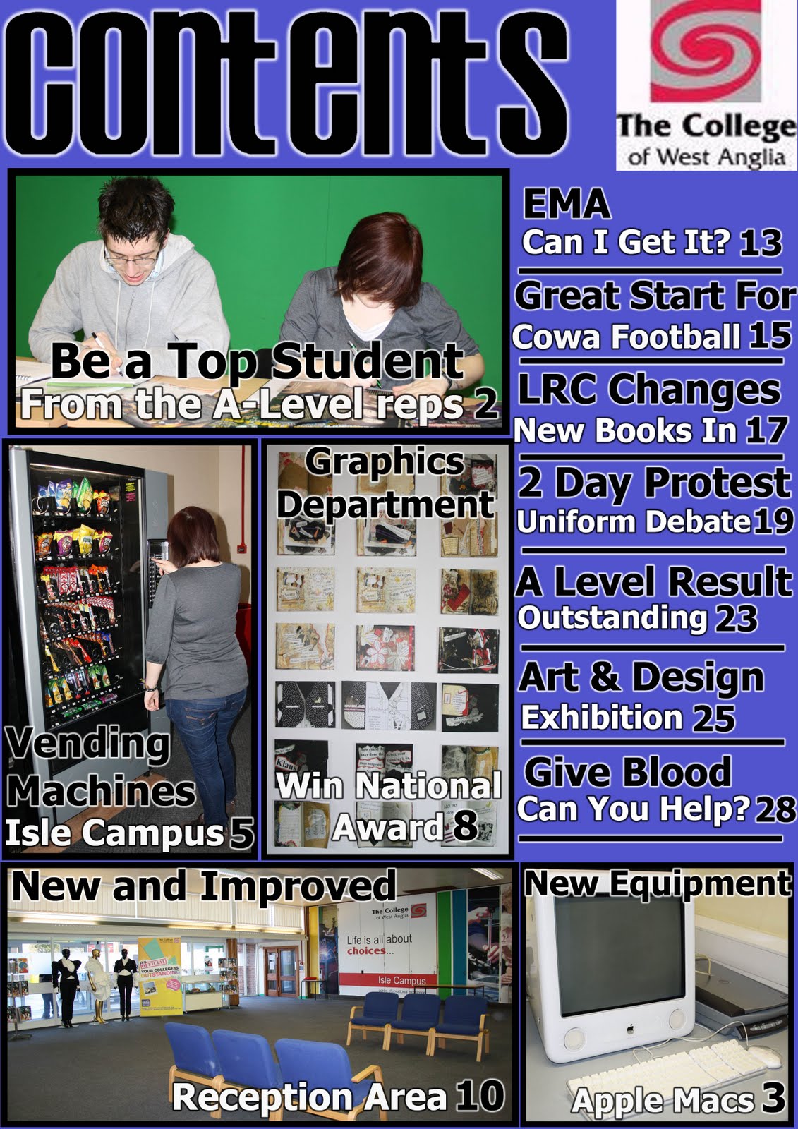 317366 Media Blog: Completed College Magazine Contents Page