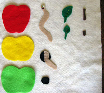 itty bitty love: matching objects to pictures - apples and worms!