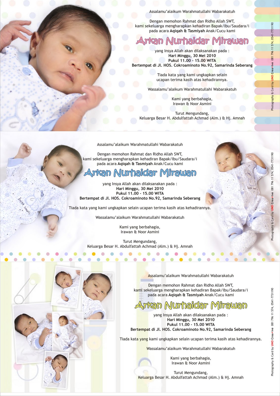 UNO PHOTOGRAPHY INDONESIA: Undangan Tasmiyah & Aqiqah