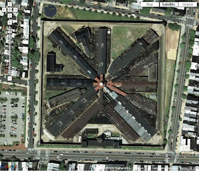 View from satellite: The Eastern State Penitentiary