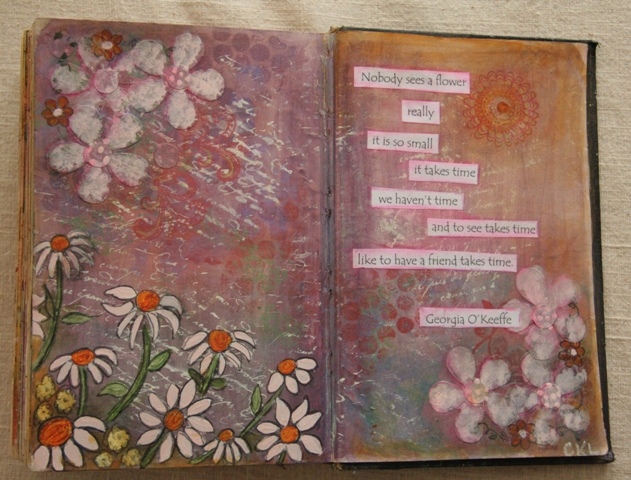 Art Happens: Altered Art Journal Flower Page