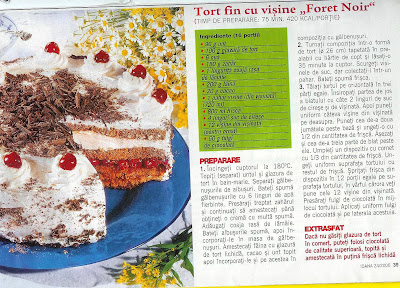 curcubeu culinar: Tort fin cu visine -Foret Noir 420 kcal/portia