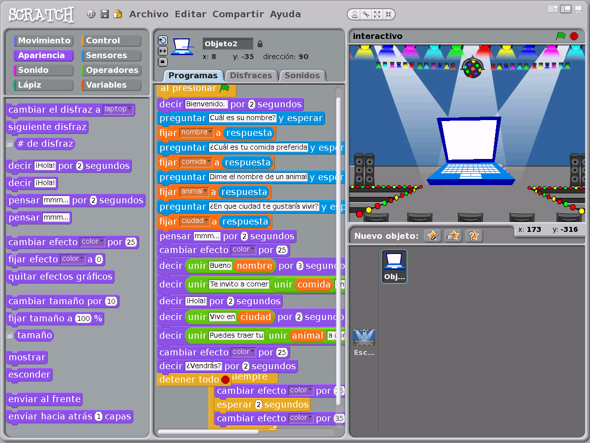 Taller de Informática 71: Actividad en Scratch Noviembre