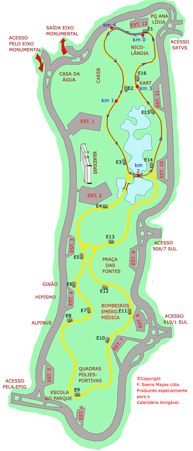 E AÍ, CORREDOR: CORRENDO NO PARQUE DA CIDADE - PERCURSOS