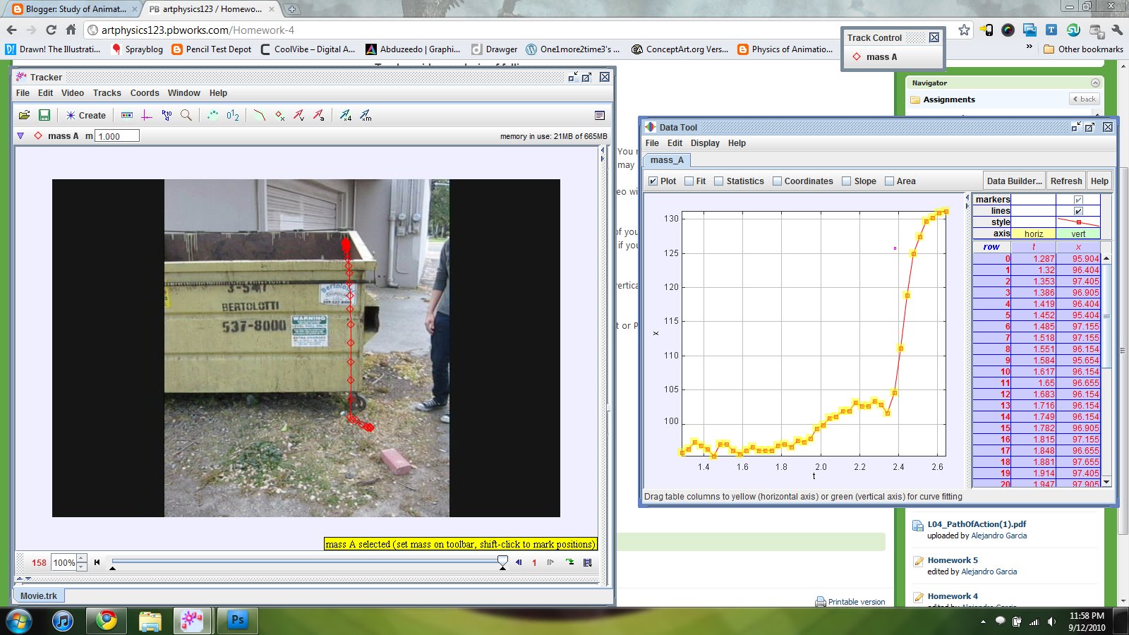Study of Animation Physics: Tracker Video Analysis of Falling