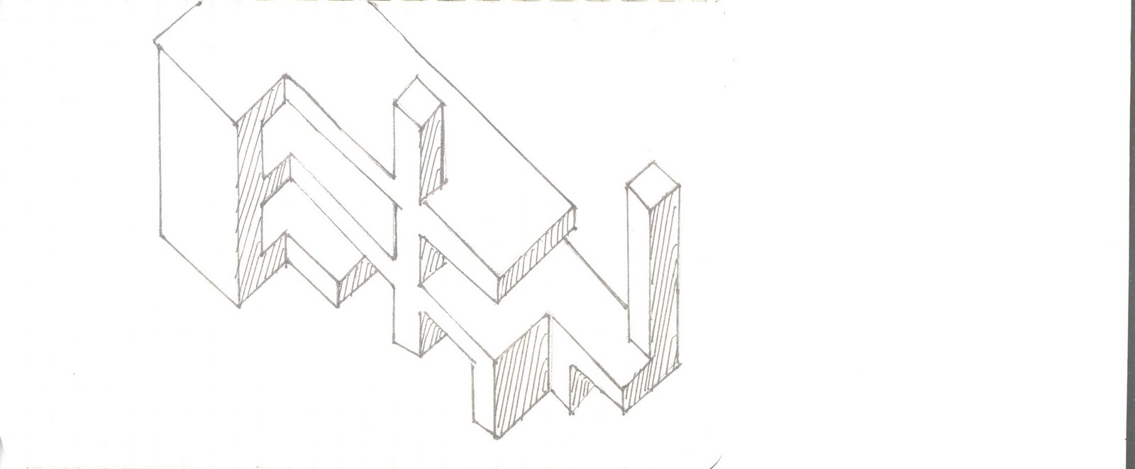 JUNLIN CHEN: Isometric Drawing with 9 blocks
