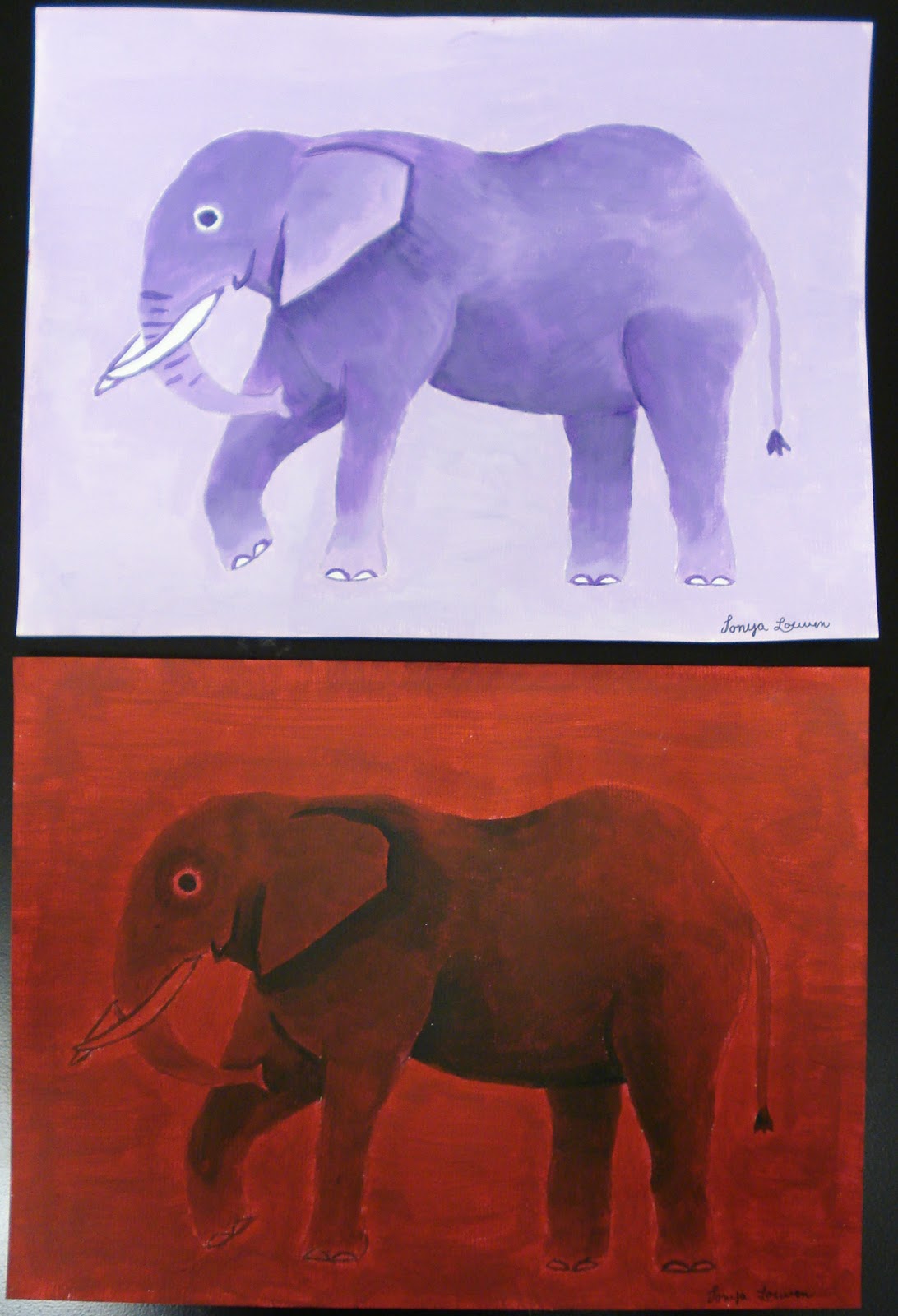 Amy's Artsy Adventures: Tint and Shade Animal Paintings