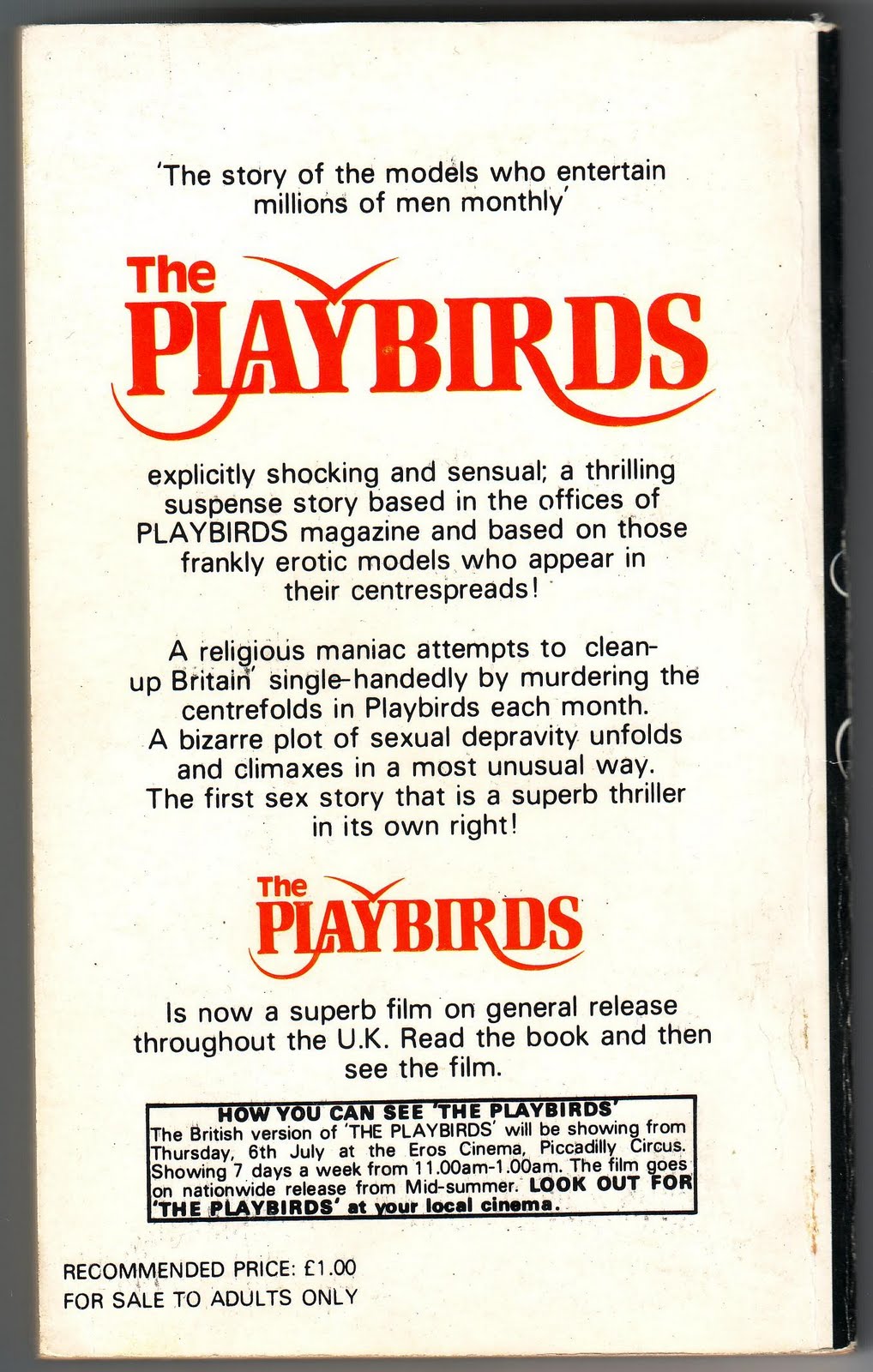 Theres Something About Mary Millington The Playbirds Tie In Novelisation