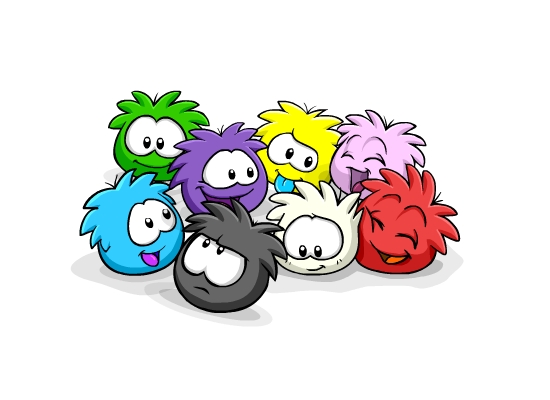 fan club dos puffles: cores de puffles e personalidades