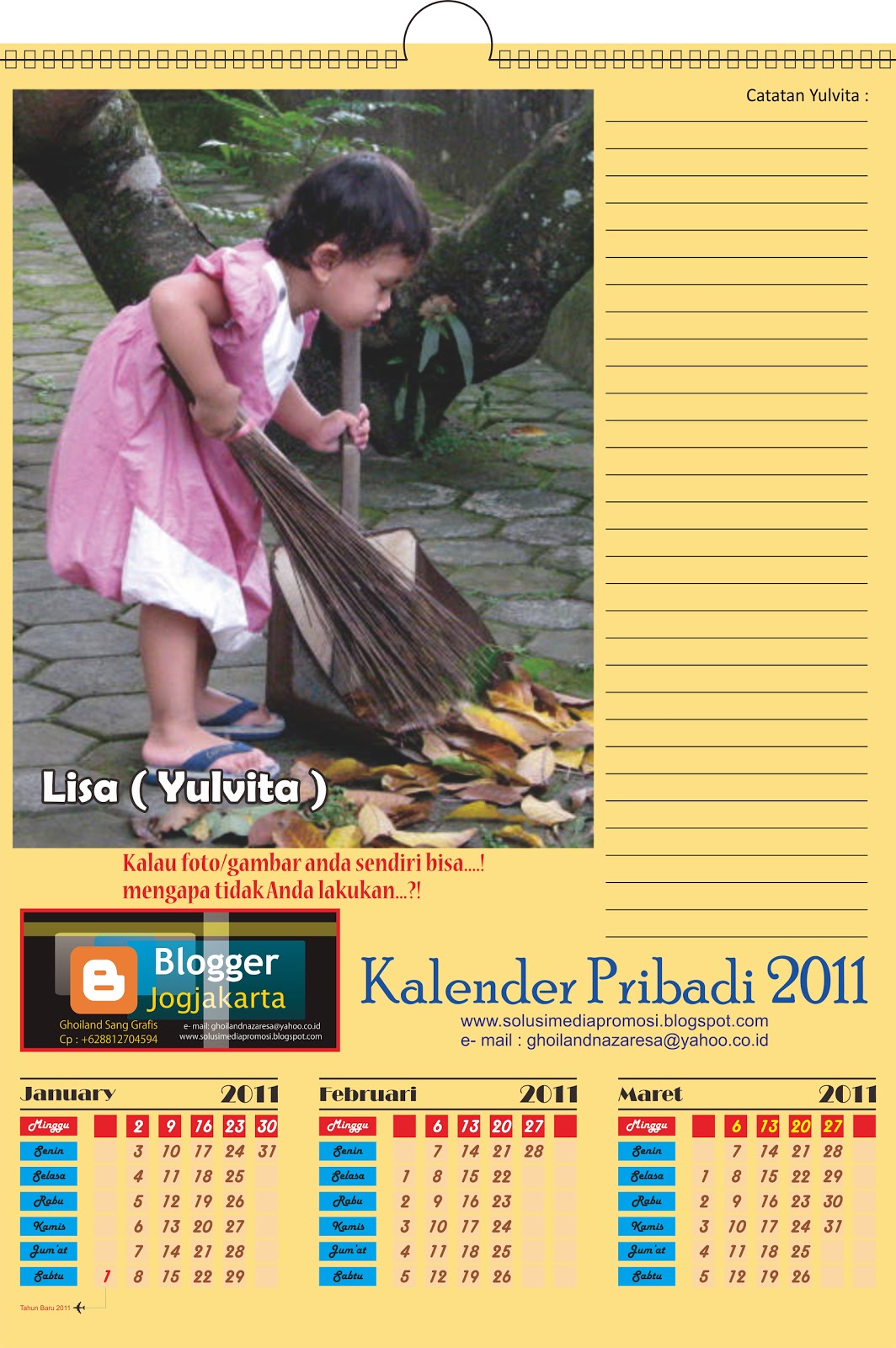 Solusi Media Promosi: Kalender Pribadi...... ( Model Kalender Dinding )