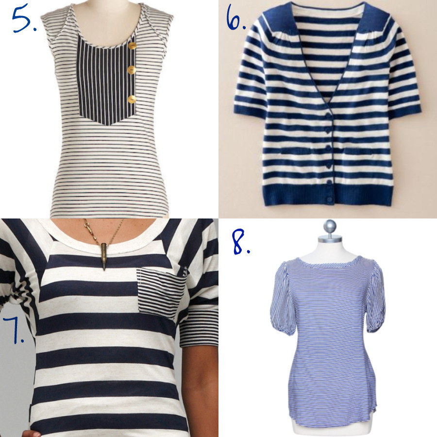 Down and Out Chic: Navy + White Nautical Tops Under $70