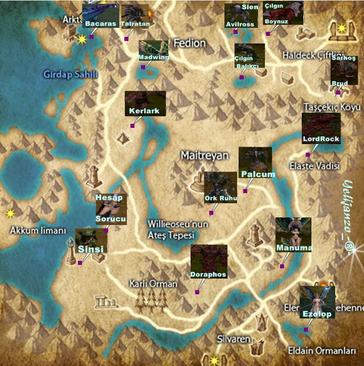 shaiya haritalar ve lapis-shaiya-kingdom