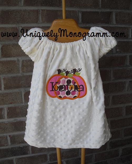 Uniquely Monogrammed: Fall Minky Dot Peasant Dress