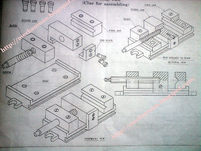 Mechanical subjects: Machine vice - Assembled view