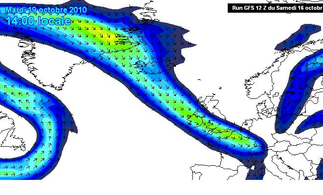 ALERTE-RADIOSONDES: JET STREAM ou COURANT JET du 19 octobre, il arrive ...