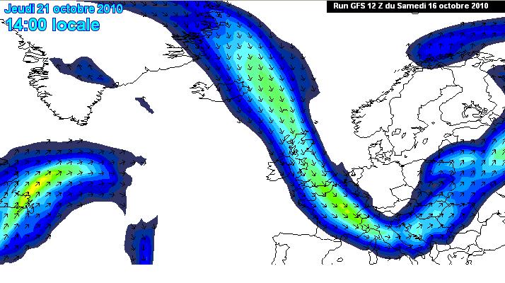 ALERTE-RADIOSONDES: JET STREAM ou COURANT JET du 19 octobre, il arrive ...