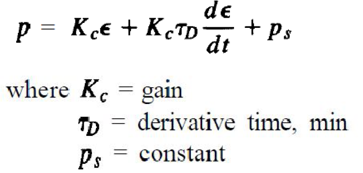 PROPORTIONAL-DERIVATIVE (PD) CONTROL or anticipatory control or rate ...