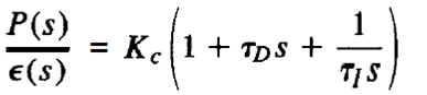 PROPORTIONAL-INTEGRAL-DERIVATIVE (PID) CONTROL. Transfer function for ...