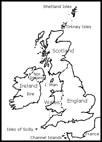 British Isles Map Sketch Coloring Page