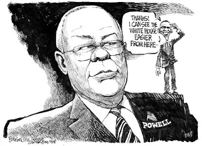 Obama's Funny Cartoons: Powell and Obama