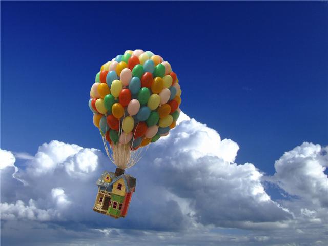 M Ann M: "UP" Hot Air Balloon and House - Go On An Adventure