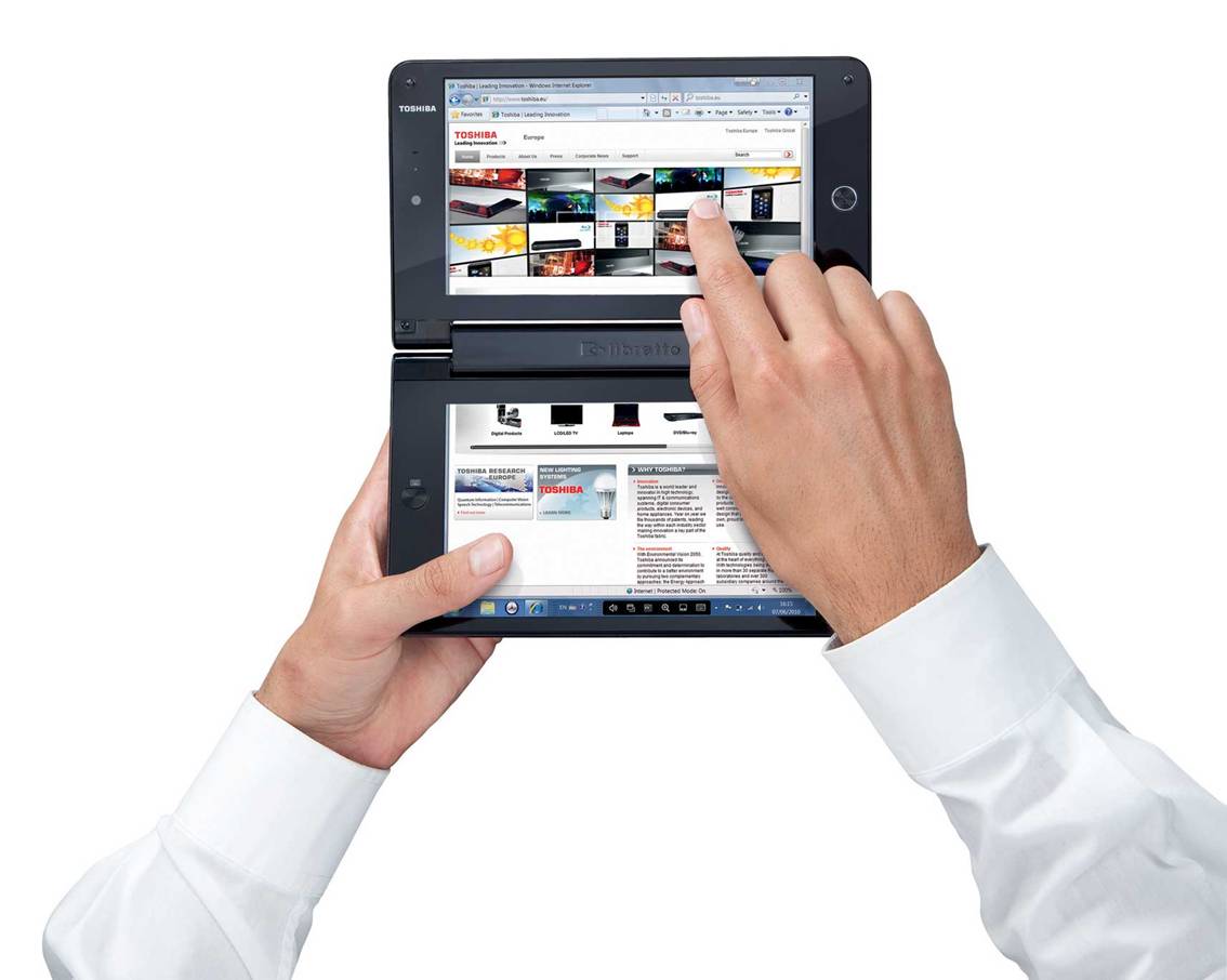 Fun Arena: World's First Dual Screen Laptop Toshiba Libretto W100