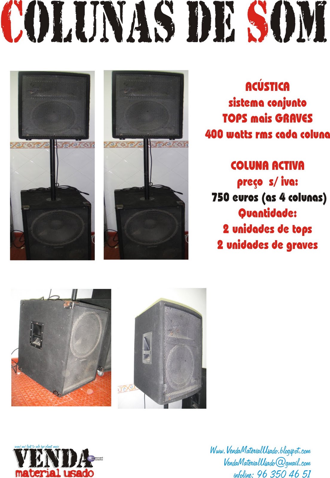 VENDA MATERIAL USADO SOM