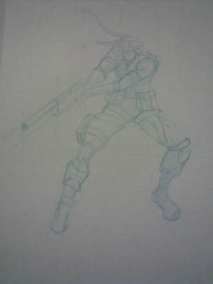 Art of Juan Gutierrez: a solid snake reference pose......
