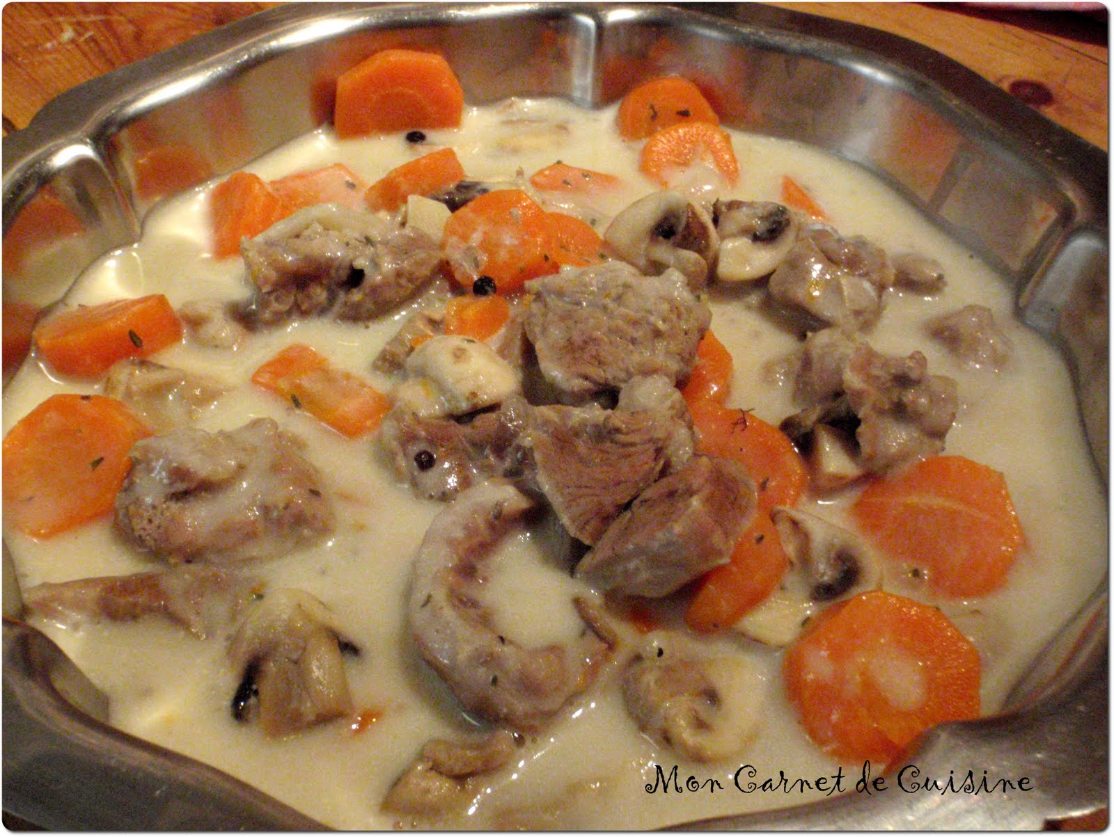 Mon carnet de cuisine: BLANQUETTE DE VEAU
