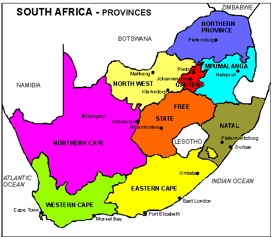South African Apartheid Map