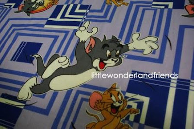 LittleWonderlandFriends: Tom & Jerry Run Jerry! Run Fast! Blue Fabric