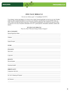 MyDanielPlan: One Page Miracle